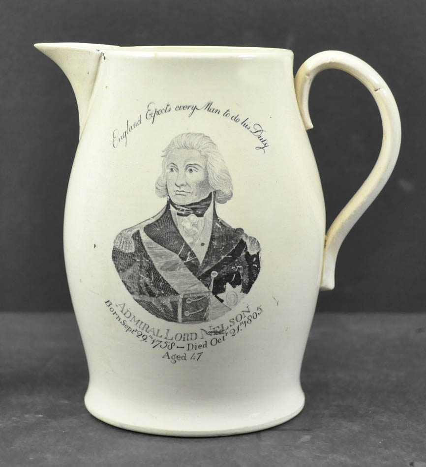 [NAPOLEONIC WARS] - An English creamware commemorative jug. 1810