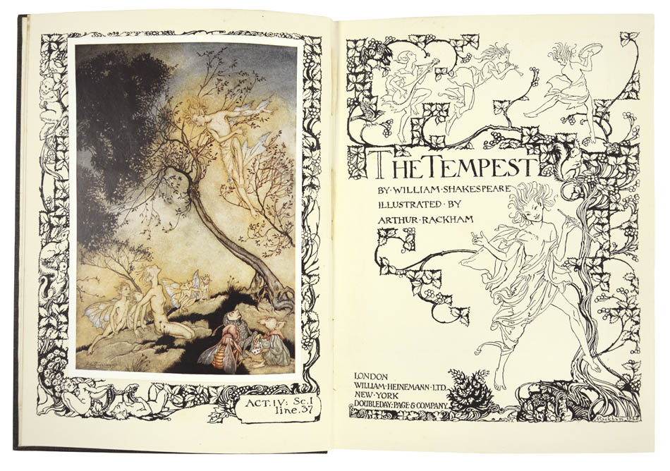 Arthur Rackham, The Tempest by William Shakespeare, in dust jacket